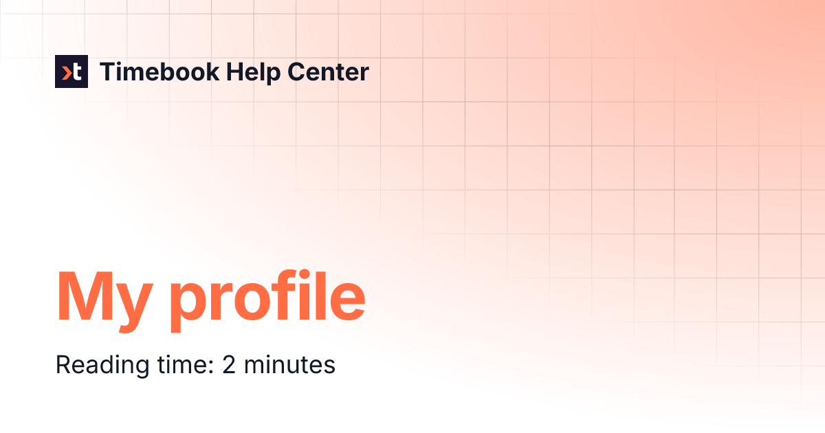 My profile | Timebook Help Center