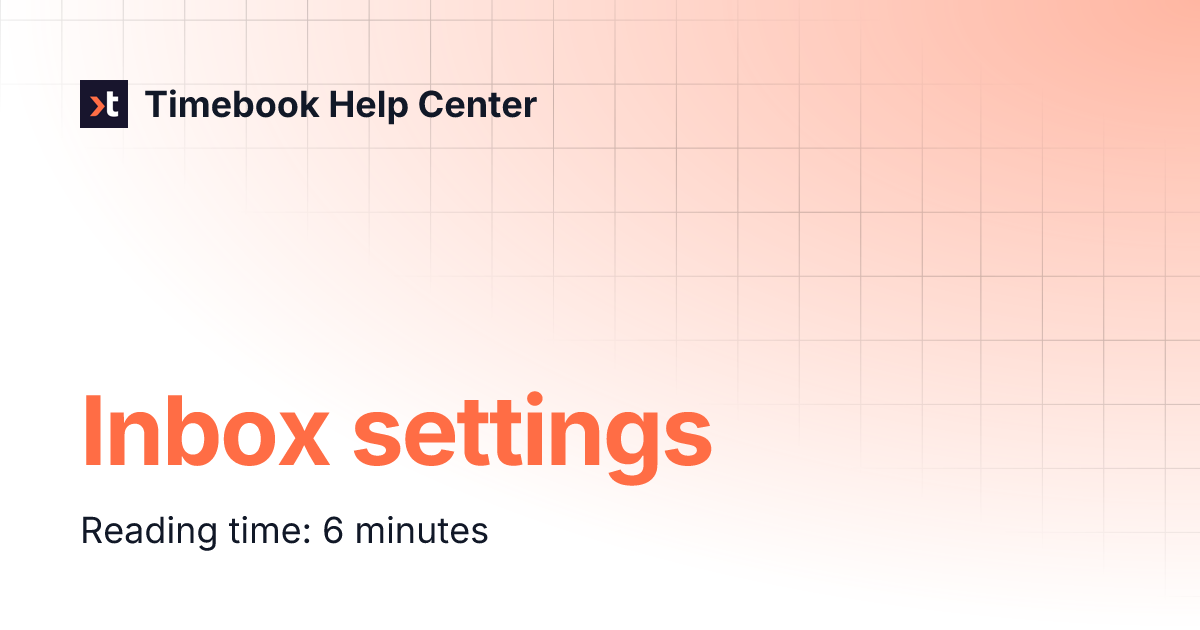 Inbox settings | Timebook Help Center