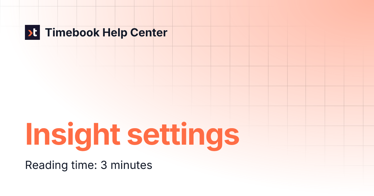 Insight settings | Timebook Knowledge Base